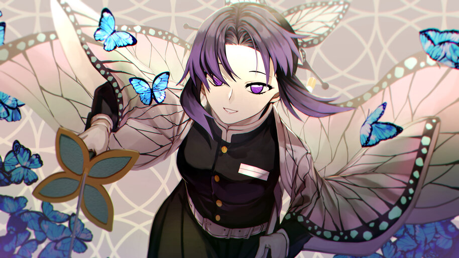 Shinobu Kocho,, Hashira, Kimetsu no Yaiba,, Butterflies, 4K, #5.765 ...