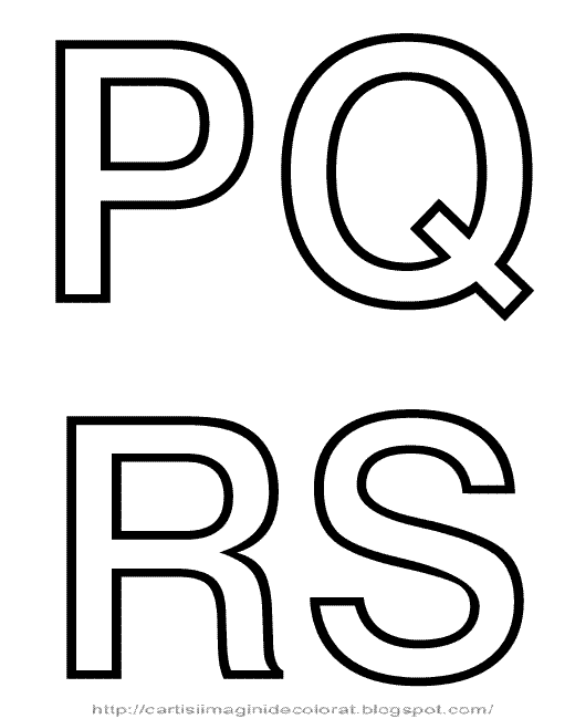 literele alfabetului de colorat simplu ~ Desene Imagini de colorat