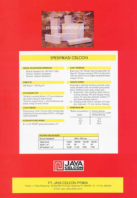 Bata Ringan JAYA CELCON - Rumah Material