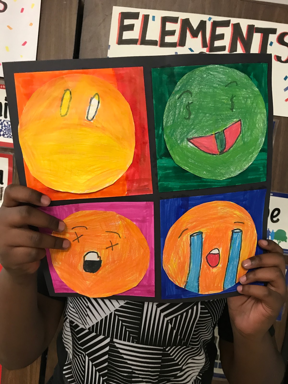 Elements of the Art Room: 4th Grade Pop Art Emojis 😄