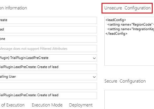 CRM Boutique: Passing Unsecure Configurations to a Plugin