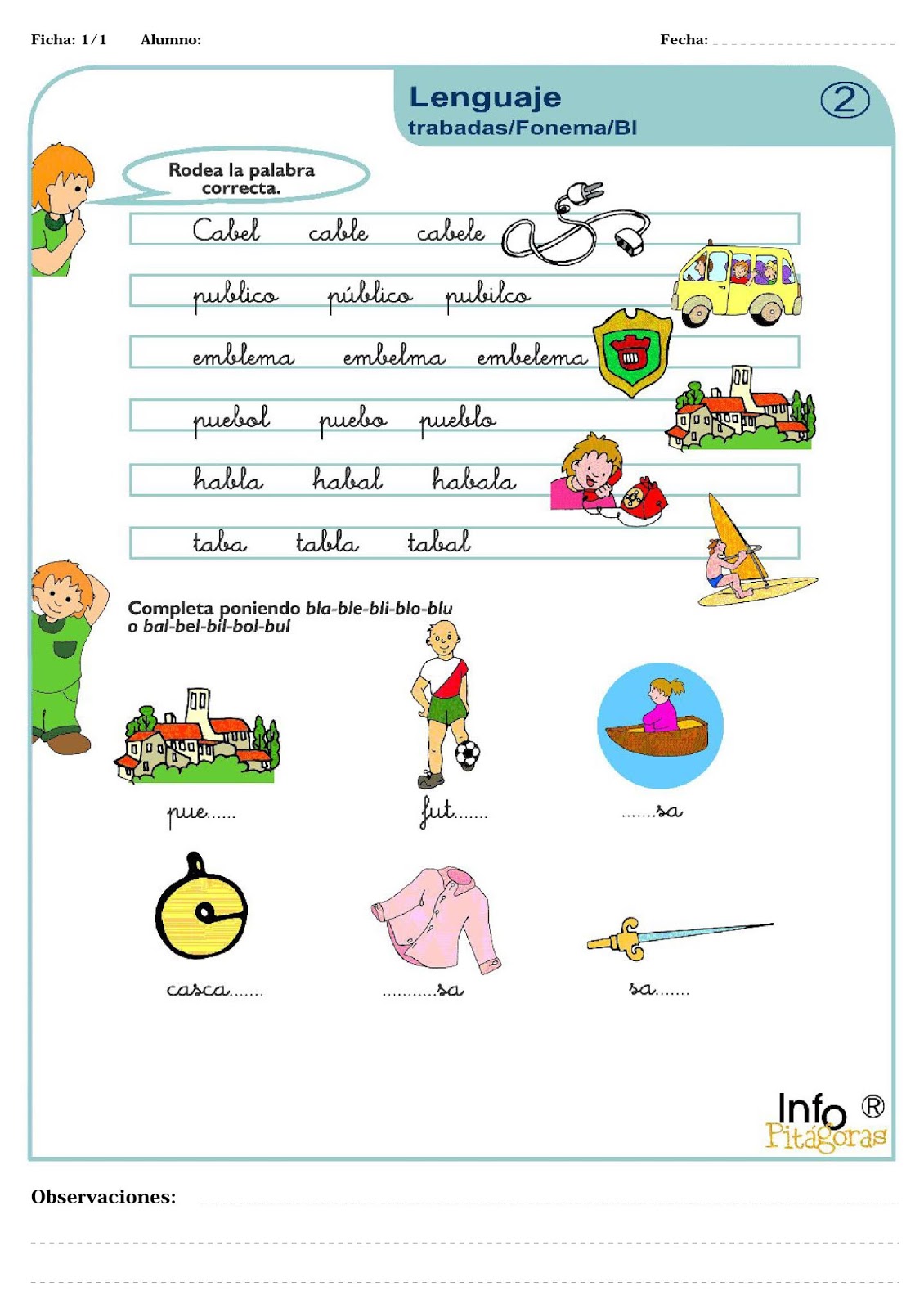 Material Educativo: Cuaderno de Actividades silabas trabadas ...