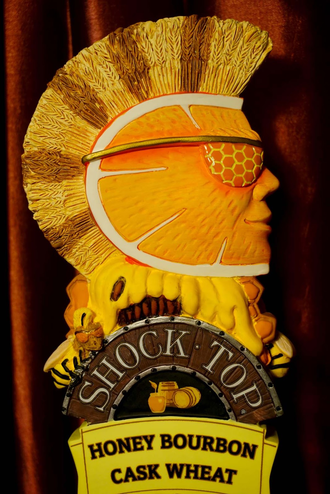 Tap Handle #604: Anheuser-Busch - Shock Top Honey Bourbon Cask Wheat