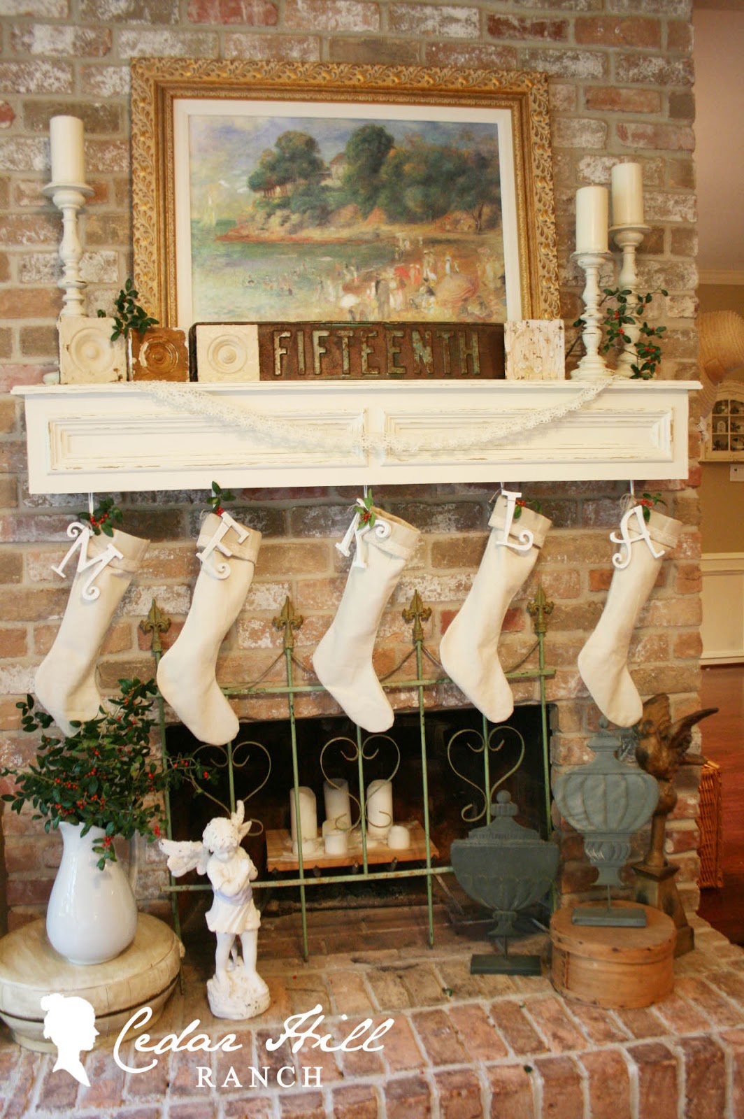 Linen Christmas Stockings - Cedar Hill Farmhouse