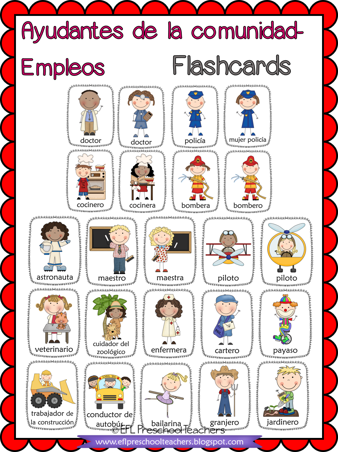 ESL/EFL Preschool Teachers: Community Helper Unit for Preschool ESL