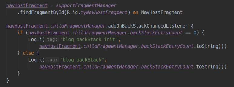 Android Fragment Backstack 확인하기 산을 붉게 물들이는 꽃