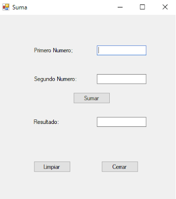 SUMA USANDO C# WINDOWS FORMS - VISUAL STUDIO