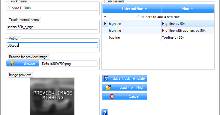 ETS2 Studio: Truck Template Editor bug - database.wtt file missing