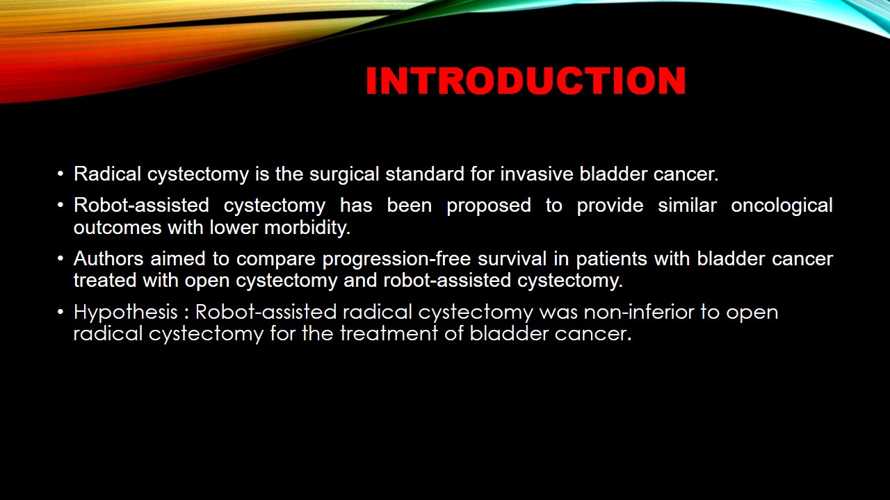 The Family physician : Robot-assisted radical cystectomy versus open ...