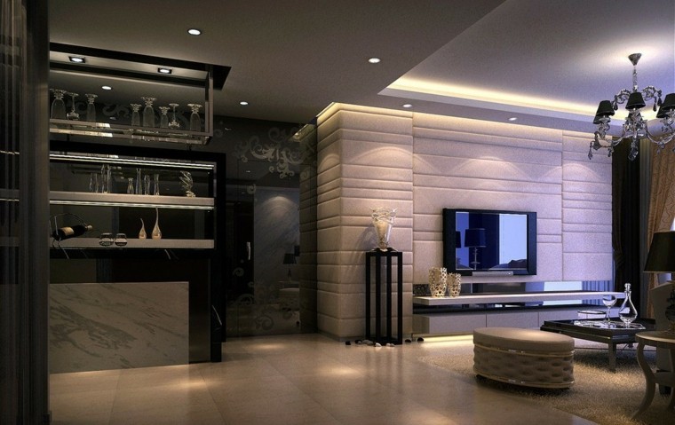 DISEÑOS DE SALAS CON TEXTURA EN LA PARED