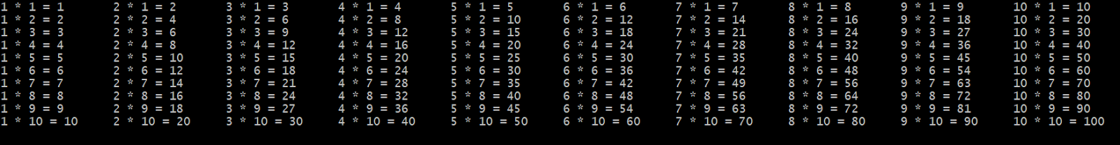 Multiplication table using recursion only in C++