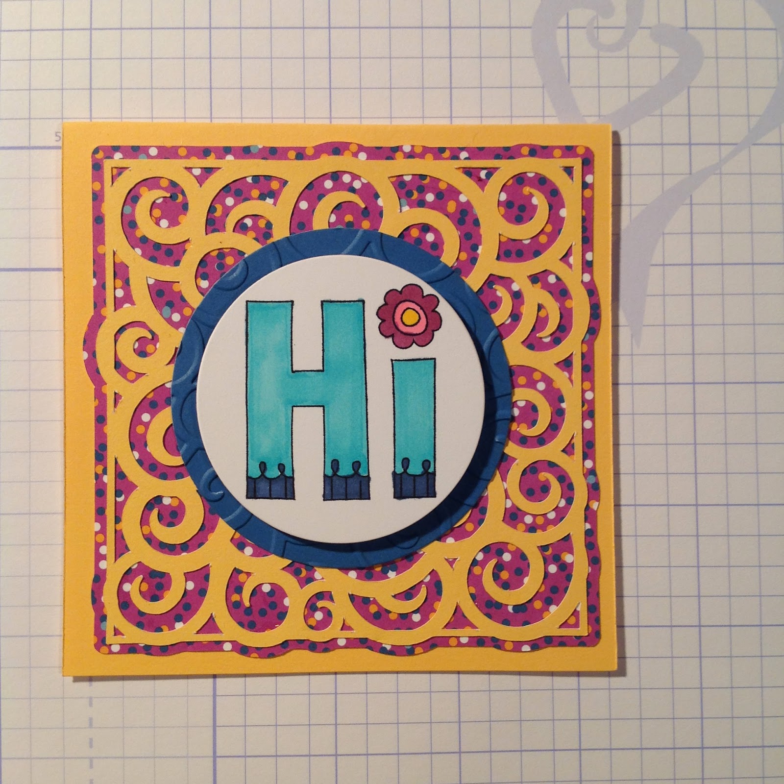 Kim B Papercrafts: "HI" Card