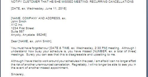 Warning Letter for Missed Appointments