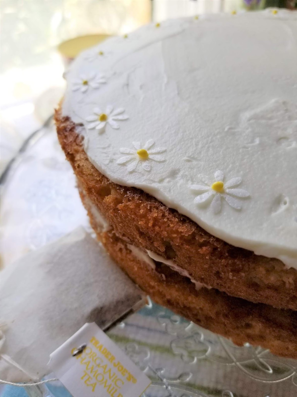 Chamomile Cake with Honey Creme Fraiche #CakeSliceBakers