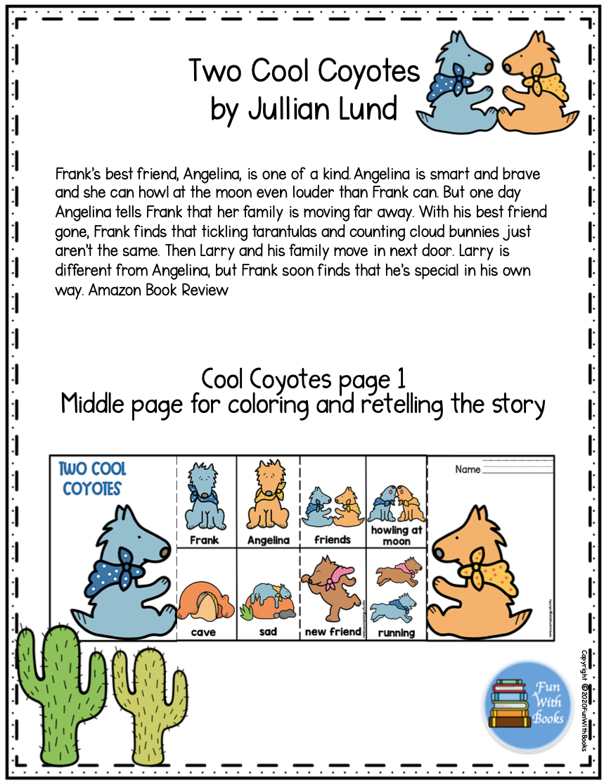 TWO COOL COYOTES BOOK CRAFT ~ Book Units by Lynn