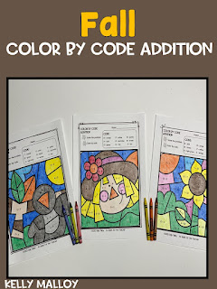 An Apple For The Teacher: Fall Color By Number Worksheets