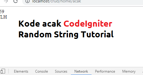 cara membuat kode acak random string CodeIgniter