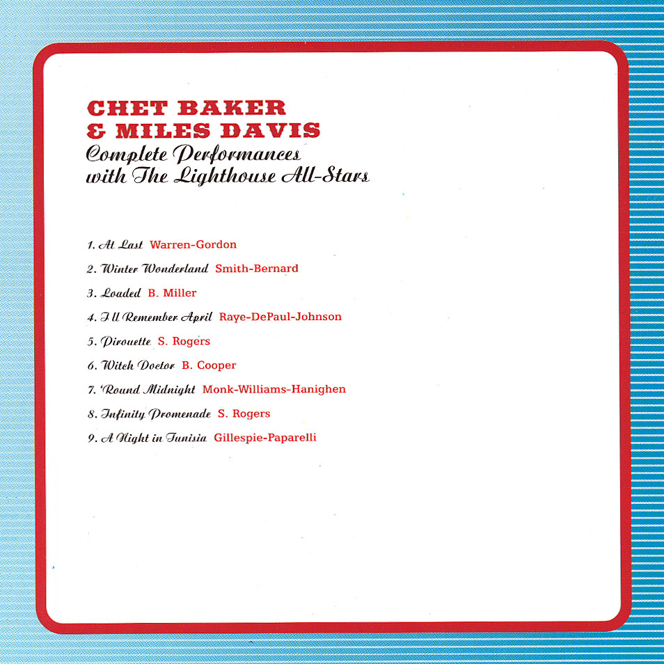 "Som Mutante": Chet Baker & Miles Davis - With The Lighthouse All Stars ...