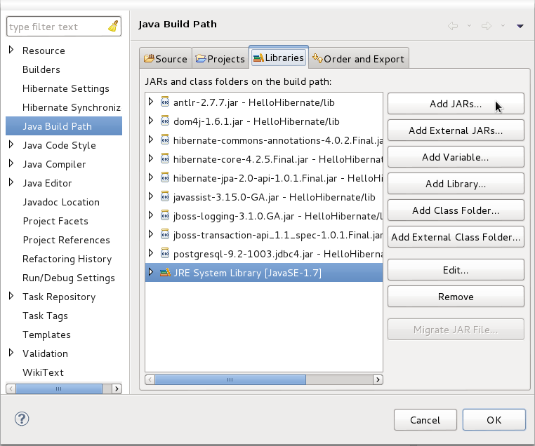 Peace And Code Java Hello Hibernate 4 With Eclipse Kepler 2377