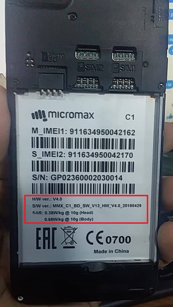Micromax C1 V4.0 SW V13 Dead Recovery Firmware 1000%test