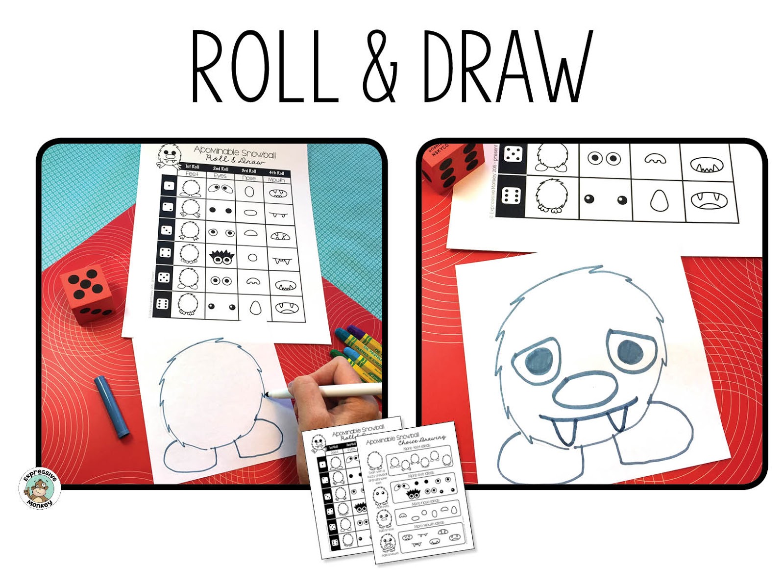 Oil Pastel Technique: Abominable Snowballs - Expressive Monkey