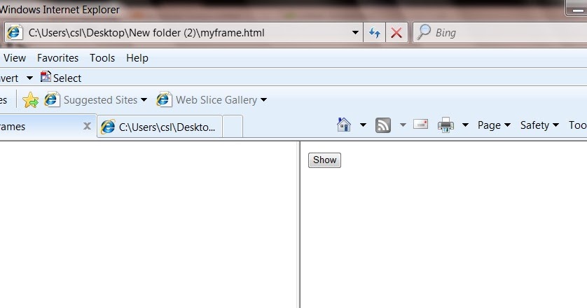 HTML FRAMES - HTML Frames Example with Output