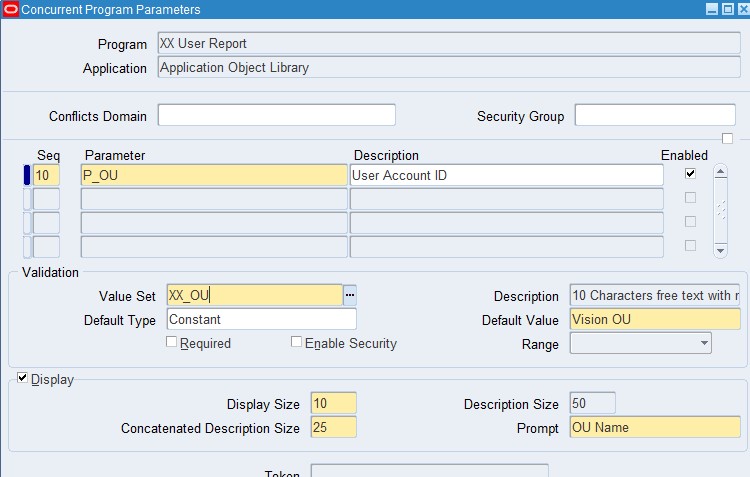 Oracle Application's Blog: How to make a concurrent program parameter read only