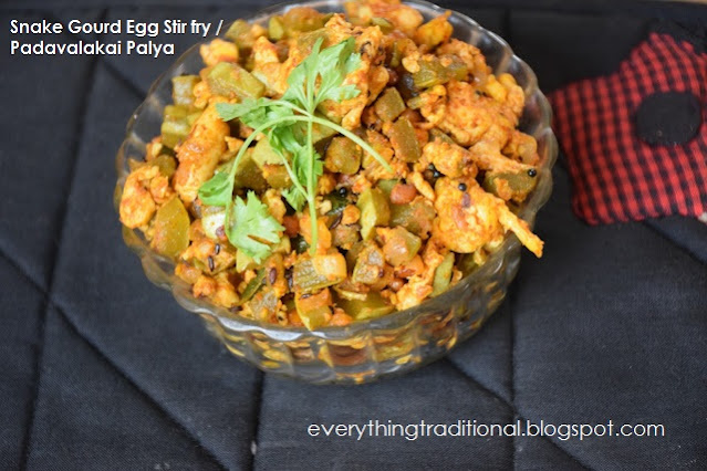Snake gourd egg stir fry | Padavalakai Palya recipe