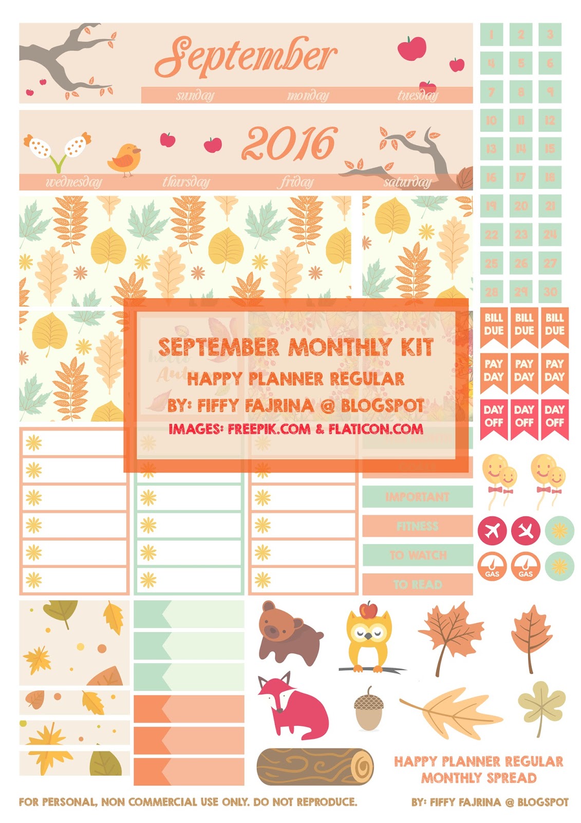 HAPPY PLANNER: SEPTEMBER MONTHLY KIT | Be Free