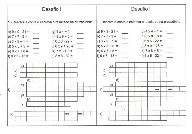Atividades para imprimir do 3º ao 5º anos sempre a mão: Cruzadinha ...