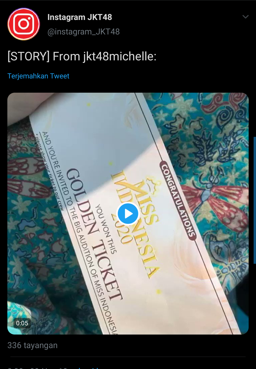 Michelle Christo JKT48 Berpartisipasi di Miss Indonesia 2020