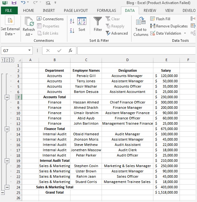 How To Outline Group Data In Excel How To Outline Group Data In Excel