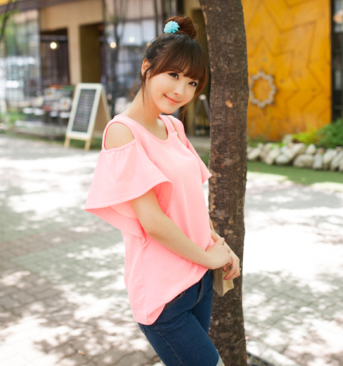 [2FB] Butterfly Sleeves Top with Cutout Shoulders | KSTYLICK - Latest ...