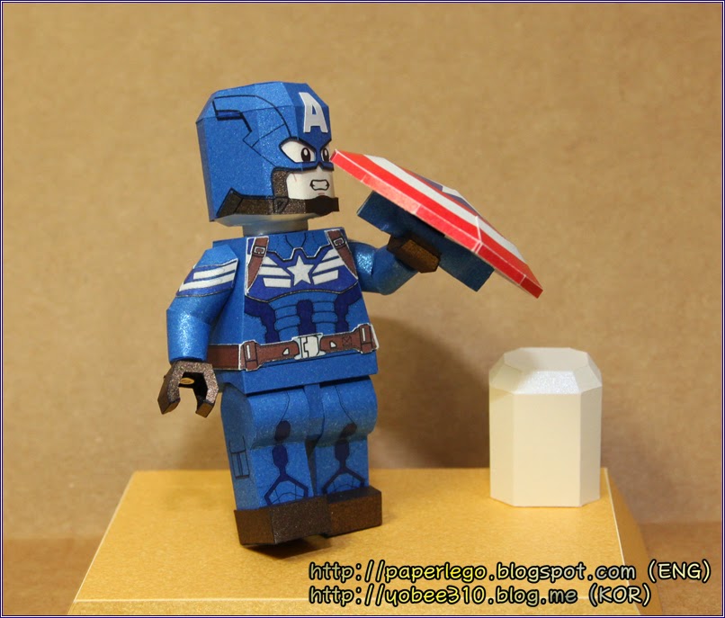 YOBEE'S LEGO MINI-FIGURE PAPER CRAFT: Lego Captain America Papercraft