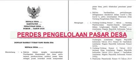 Pasar Desa adalah? Begini Contoh Perdes tentang Pengelolaan Pasar Desa ...