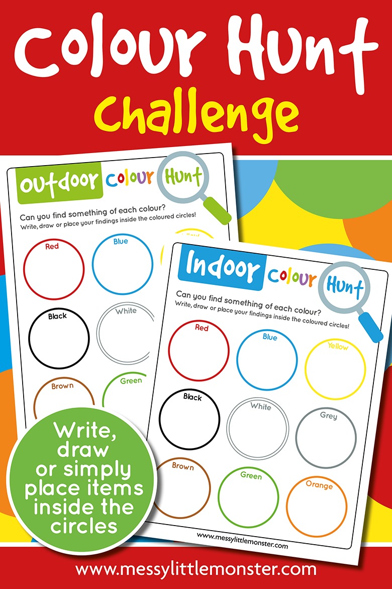 Printable Colour Scavenger Hunt for Kids - Messy Little Monster