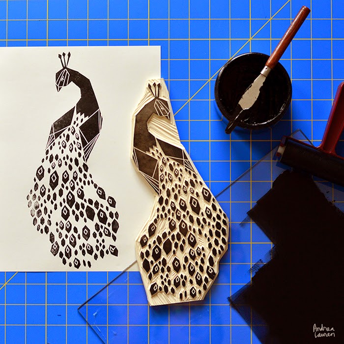 Ink Print Repeat by Andrea Lauren: Bird Block Print Stamps by Andrea Lauren