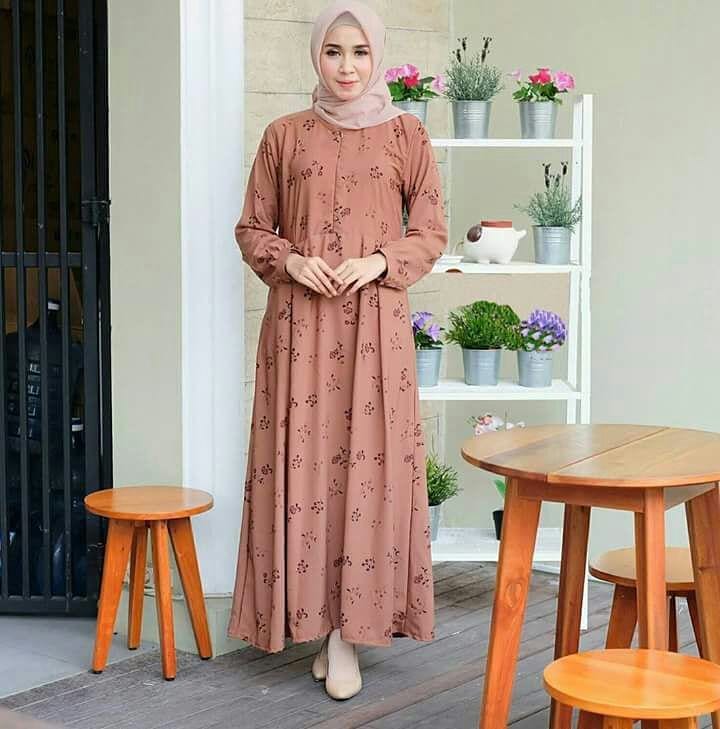 31 Model Terbaru Baju Gamis Lebaran / Pesta Wanita Motif Brokat Bunga ...