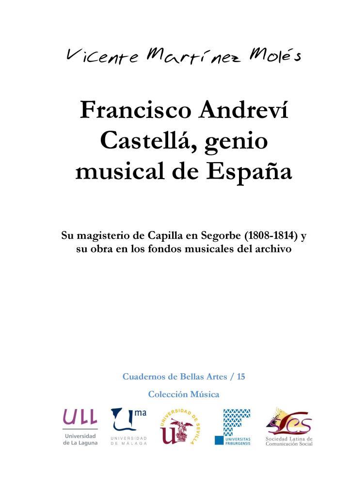 Francisco Andreví Castellá, genio musical de España – Vicente Martínez ...