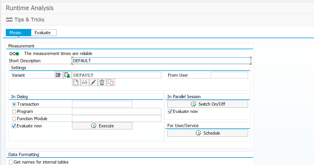 SAP ABAP Central: SAT runtime analysis from UI