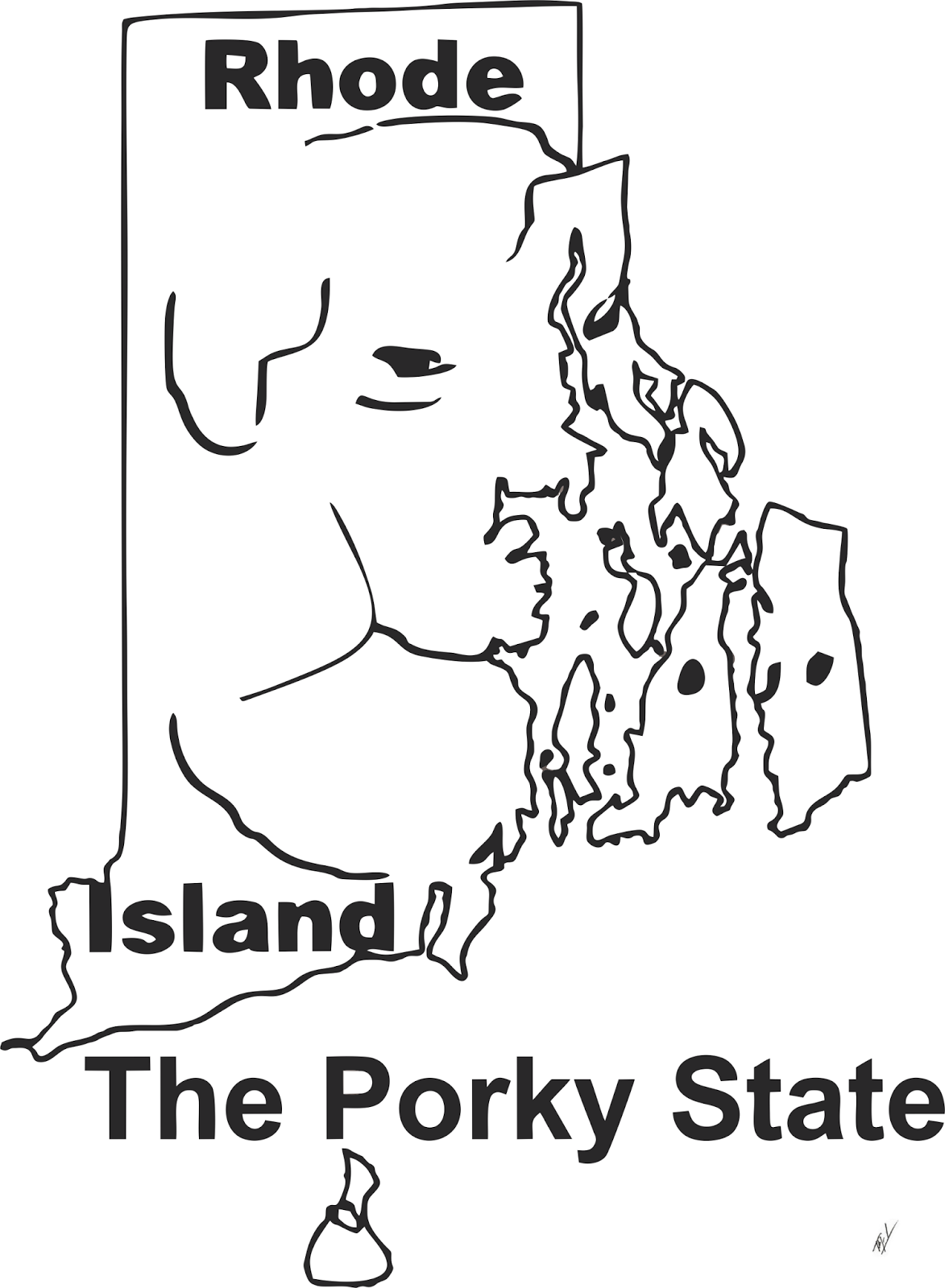 Funny maps: A funny map of Rhode Island
