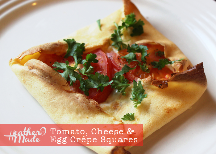 Heather O Made: Tomato, Cheese & Egg Crêpe Squares