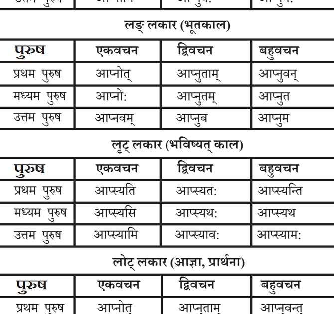 आप् धातु के रूप संस्कृत में – Aap Dhatu Roop In Sanskrit | HindiVyakran