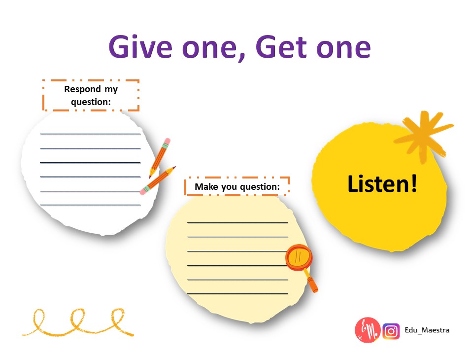 Rutina de Pensamiento: Da una - Toma una (Give one - Get one ...