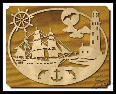 Scrollsaw Workshop: Nautical Ship and Lighthouse Scroll Saw Pattern.
