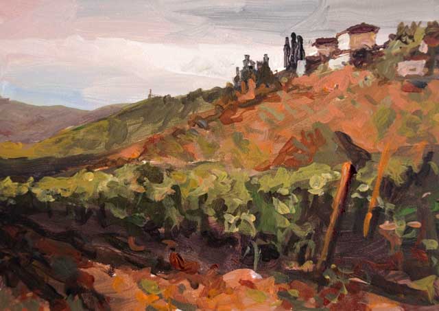 John K. Harrell Fine Art : Tuscan Evening 5 x 7 Acrylic Tuscany ...