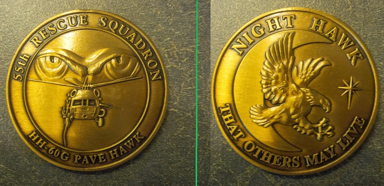 THE USAF RESCUE COLLECTION: USAF 55th RQS / Night Hawk Challenge Coin