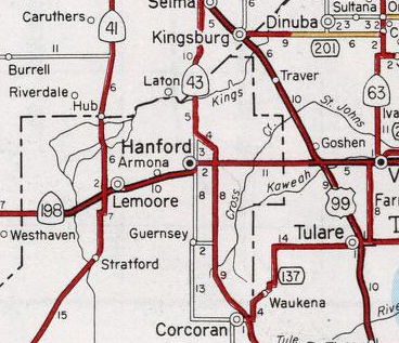 Old California State Route 198 in Kings County