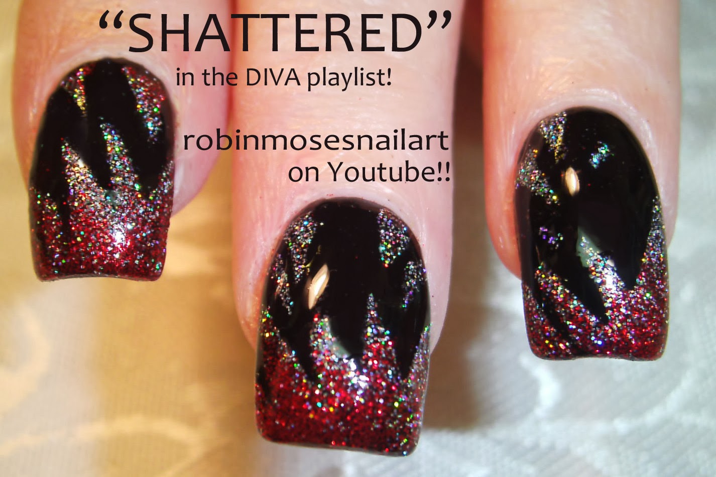 Nail Art by Robin Moses: Dark Matte Red Nails with Henna and Sponge ...