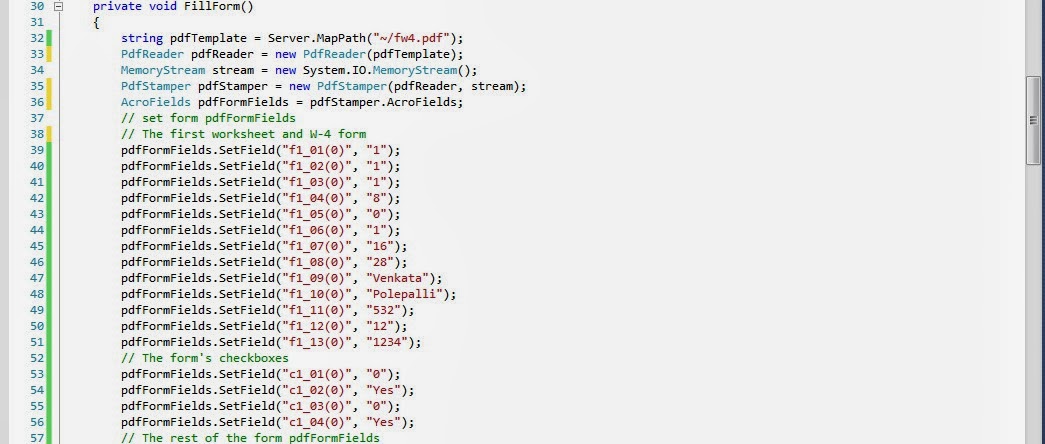 Venkata Polepalli Blog Using The Open Source Itextsharp To Fill Pdf Form Fields 7729